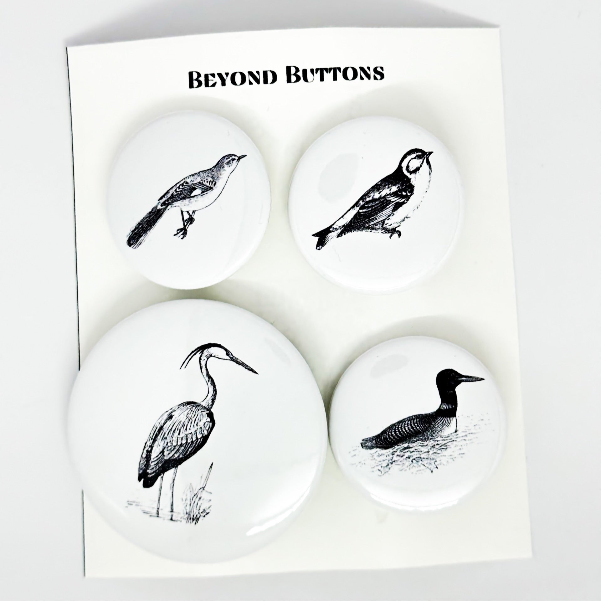 Four Pack of Bird Buttons | Beyond Buttons